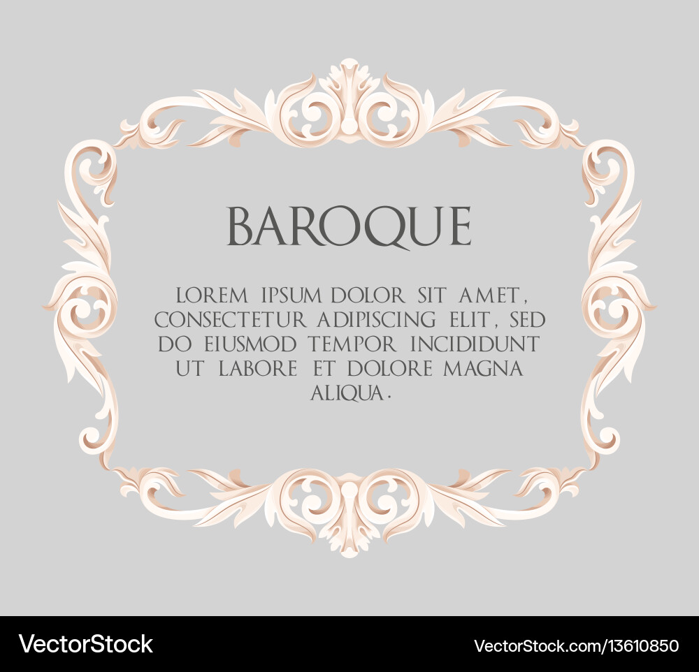 Baroque frame Royalty Free Vector Image - VectorStock