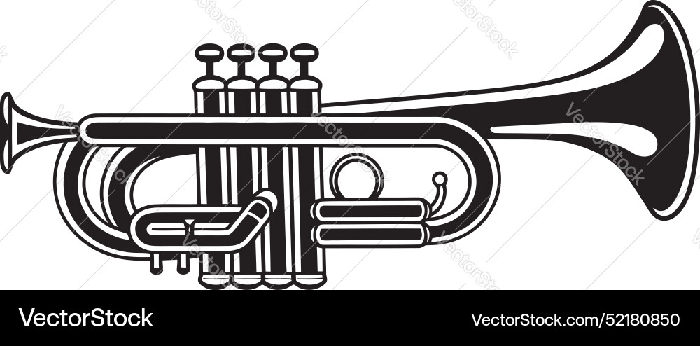 Brass blast harmonious trumpet logo golden Vector Image
