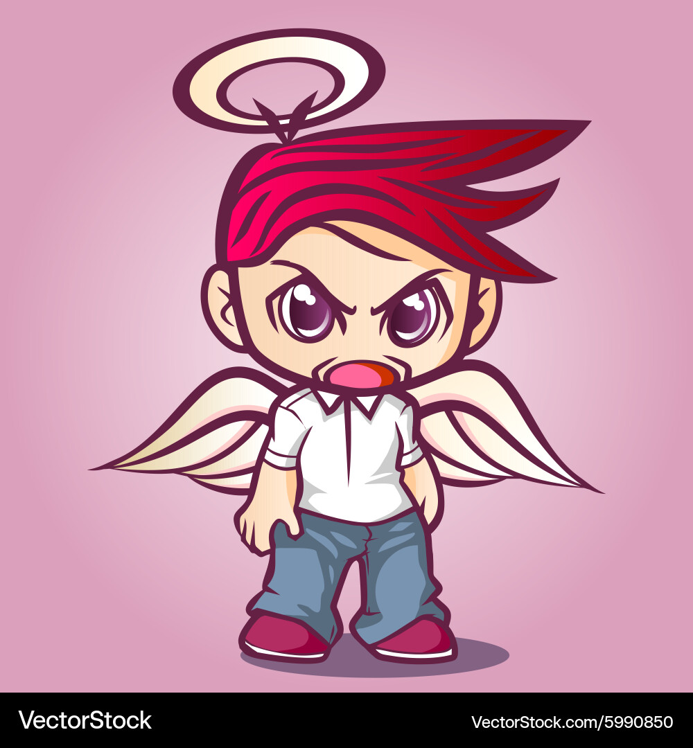 Chibi angel Royalty Free Vector Image - VectorStock