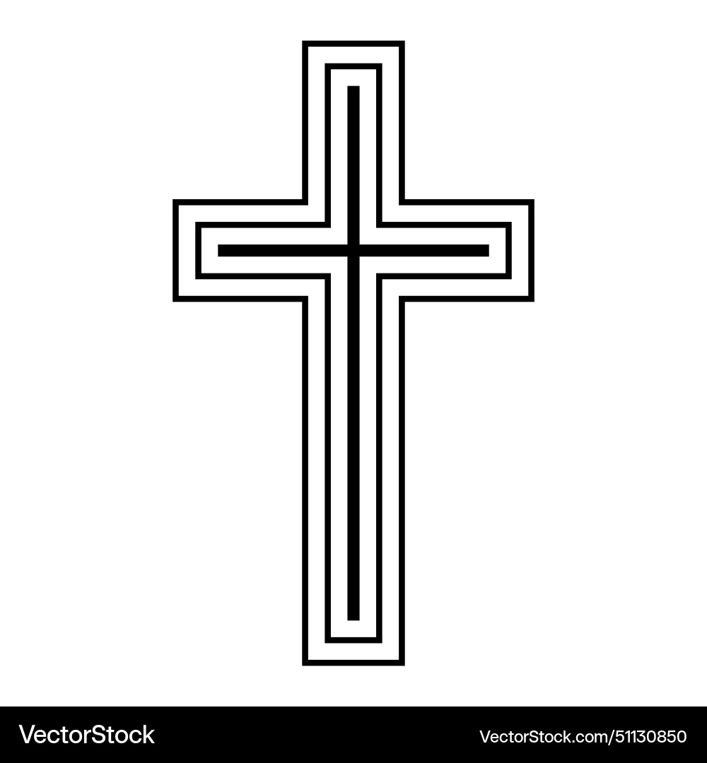 Christian Cross Outline Royalty Free Vector Image