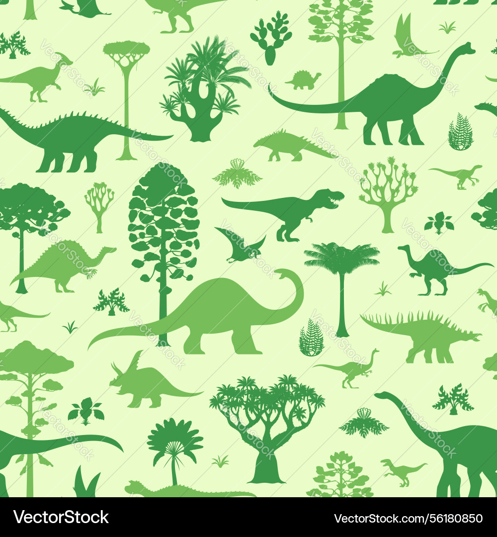 Dinosaur Pattern - Jurassic Creatures Royalty Free Vector