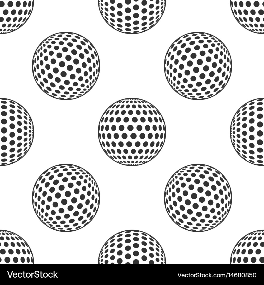 Golf ball icon seamless pattern on white Vector Image