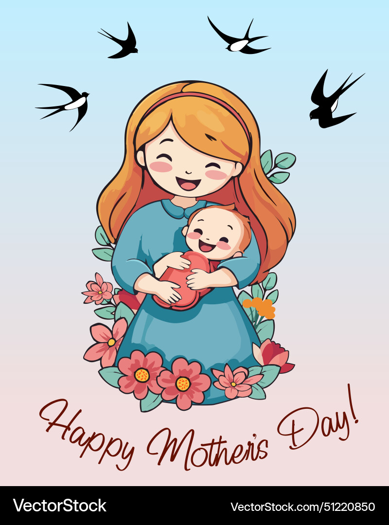 Happy mothers day card Royalty Free Vector Image