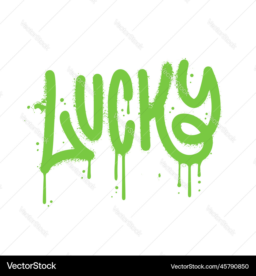 Lucky - urban graffiti style lettering word Vector Image