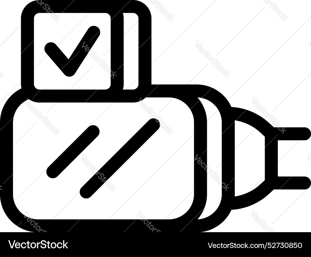 Micro usb cable sending data with check symbol Vector Image