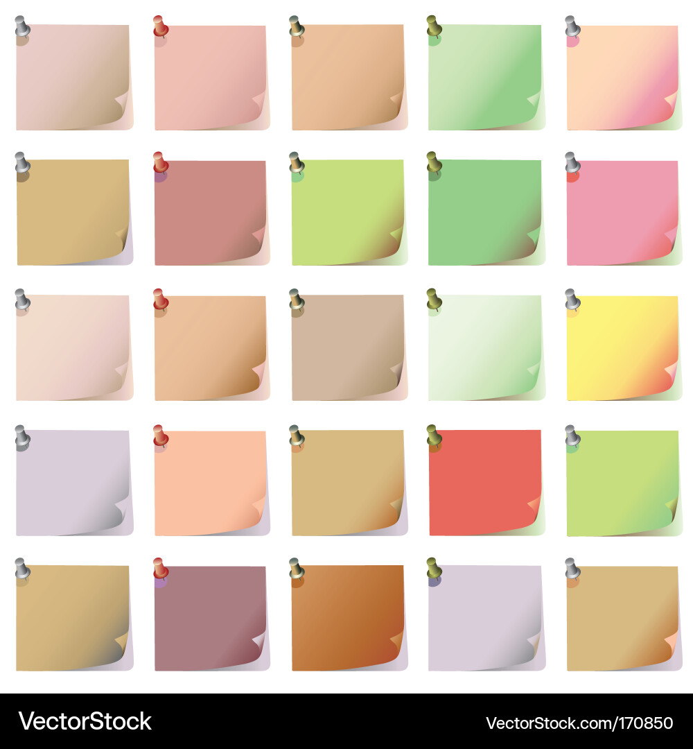 Note paper set Royalty Free Vector Image - VectorStock