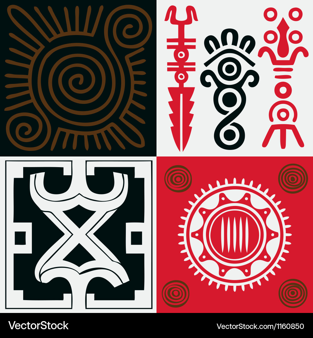 Red indian scuares Royalty Free Vector Image - VectorStock