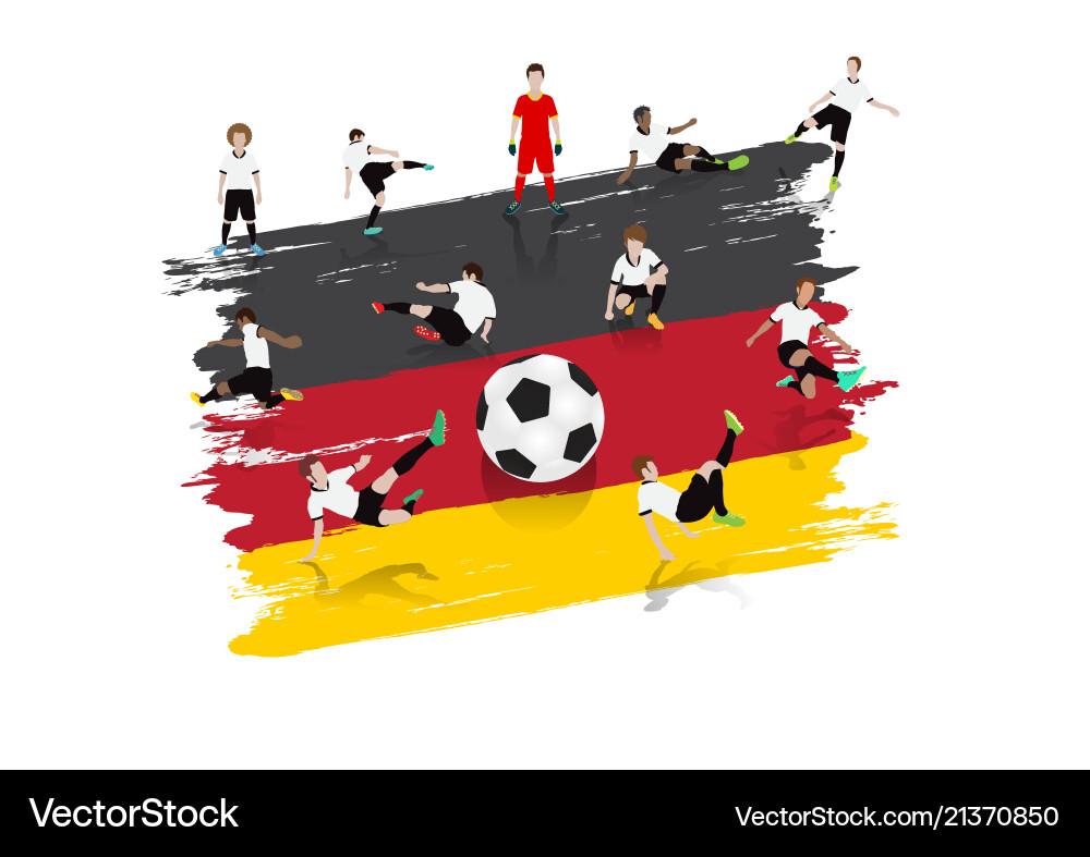 Soccer player team with germany flag background Vector Image