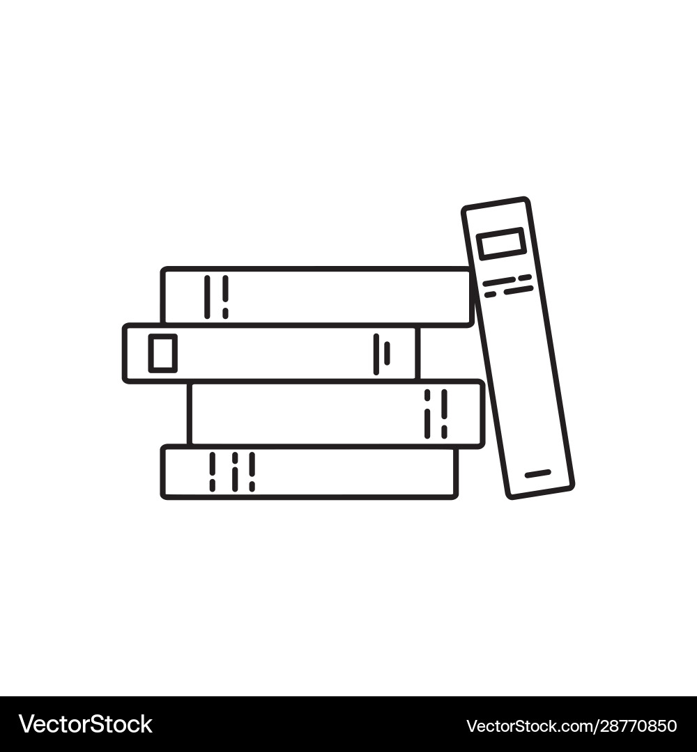Stack books icon thin line art template Royalty Free Vector