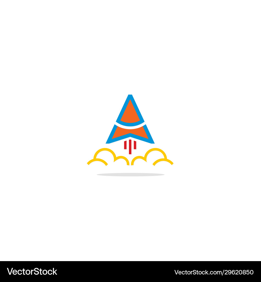 Triangle rocket logo Royalty Free Vector Image