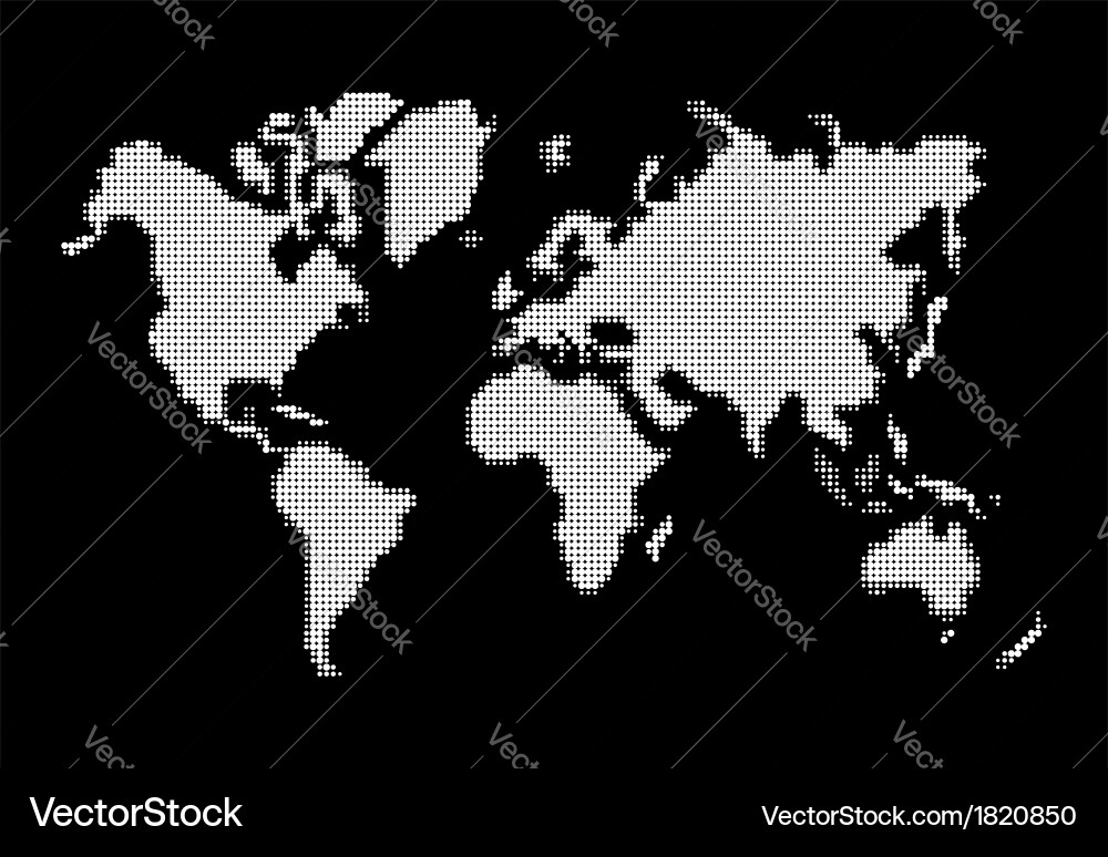 World map white dots atlas composition eps10 file Vector Image