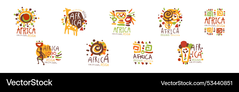 Africa logo original design with hand drawn Vector Image