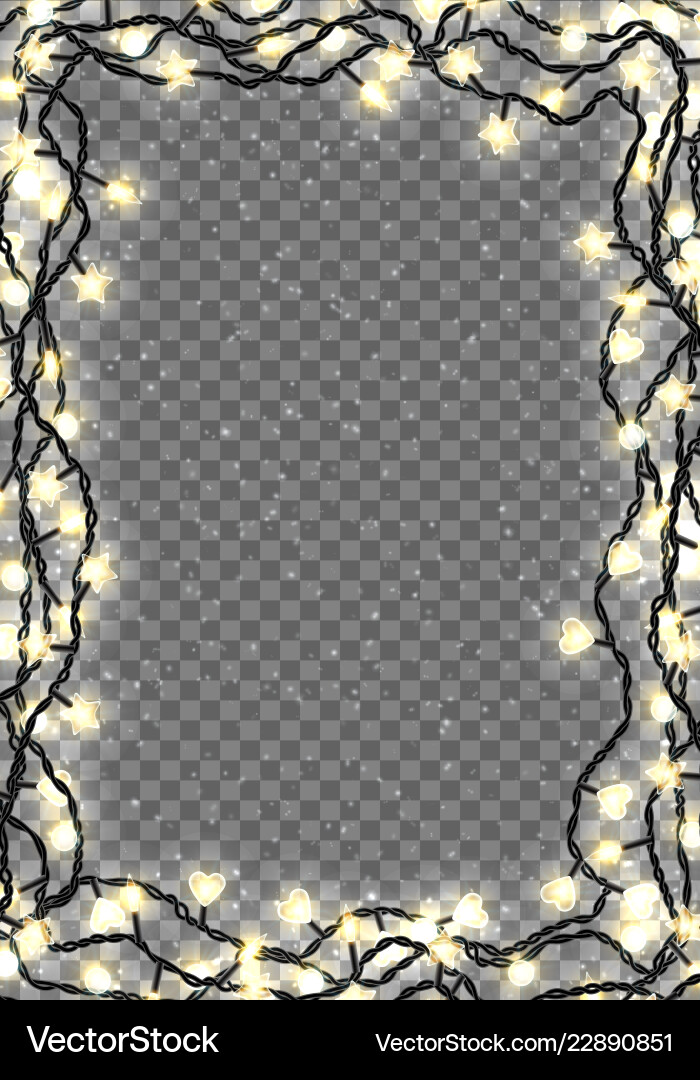 Border template with realistic color garlands Vector Image