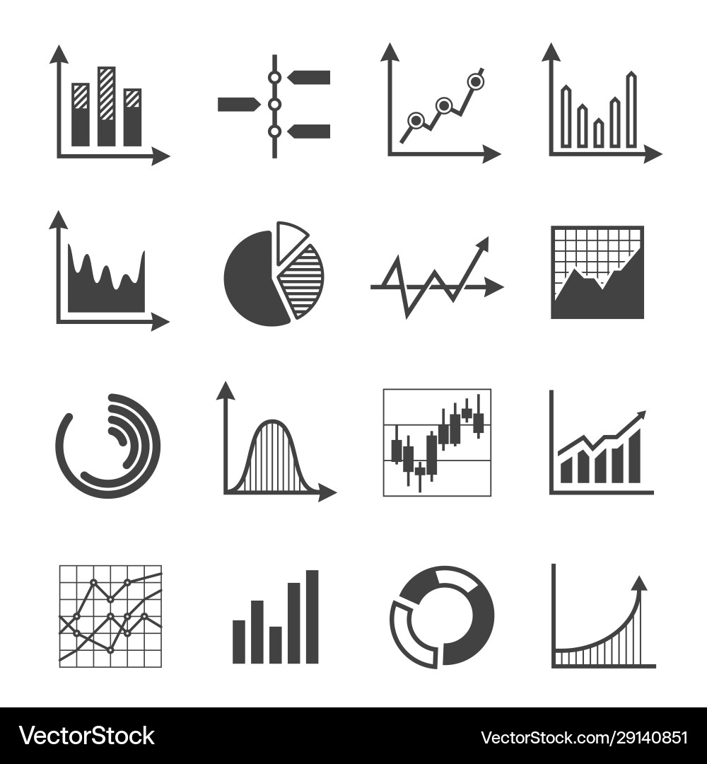 Chart & Diagram Icons Royalty Free Vector Image