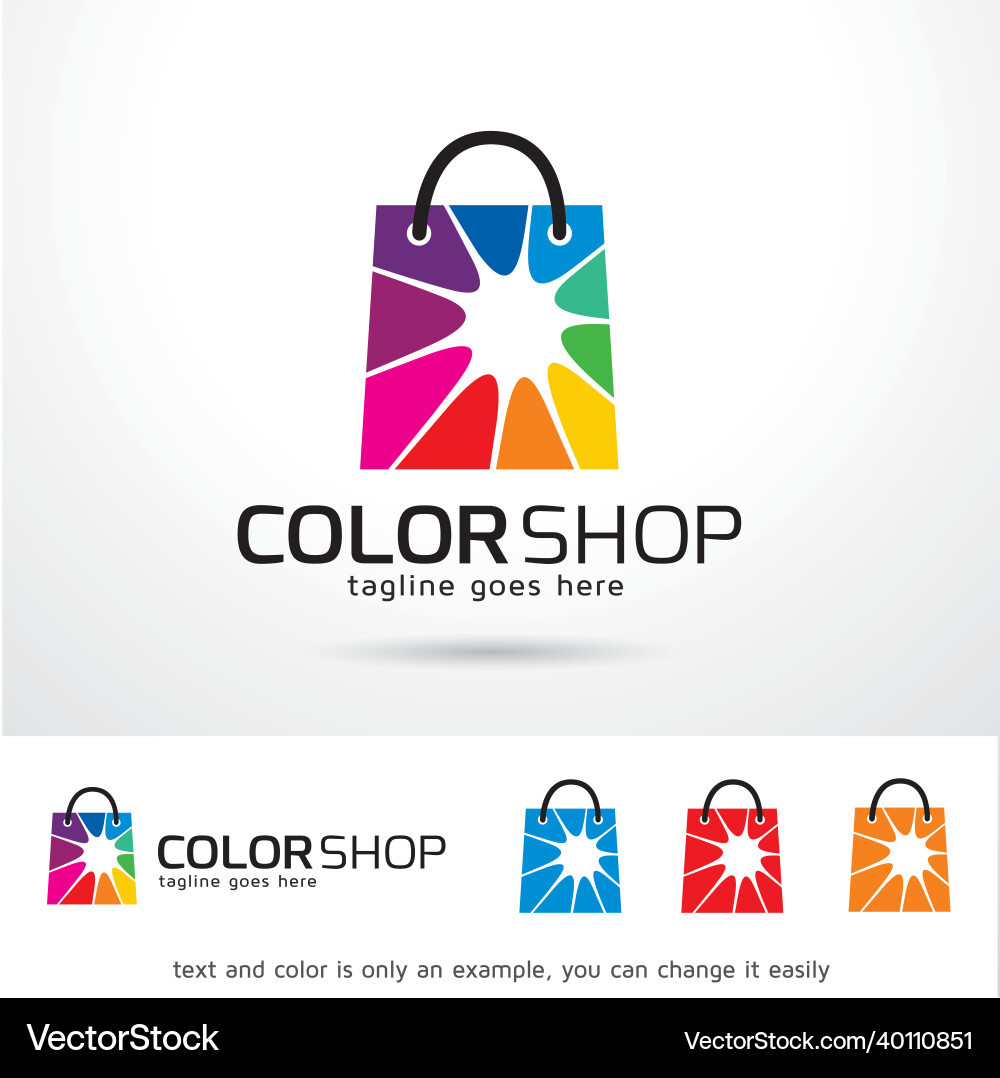 Color shop logo template Royalty Free Vector Image