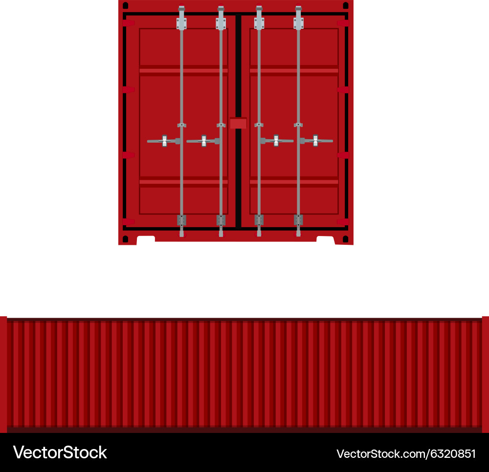 Container back and side view Royalty Free Vector Image
