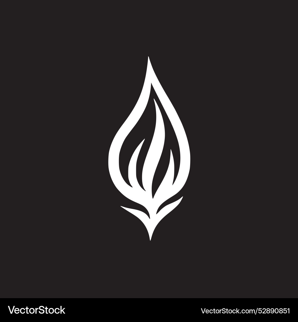 Fire - minimalist and flat logo Royalty Free Vector Image