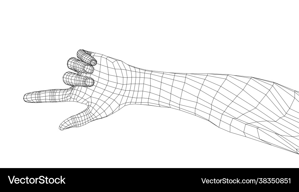 Human hand point with finger Royalty Free Vector Image