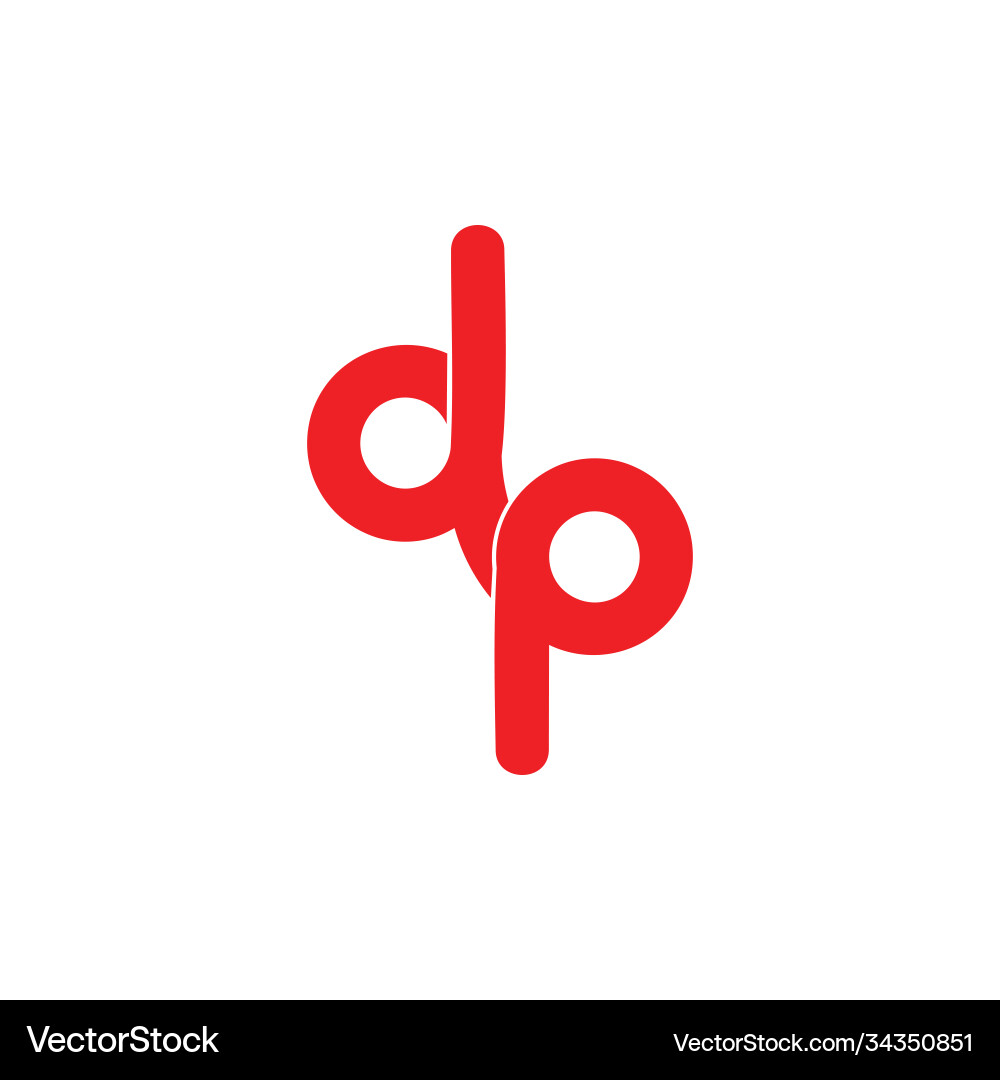 Letters dp simple loop line logo Royalty Free Vector Image