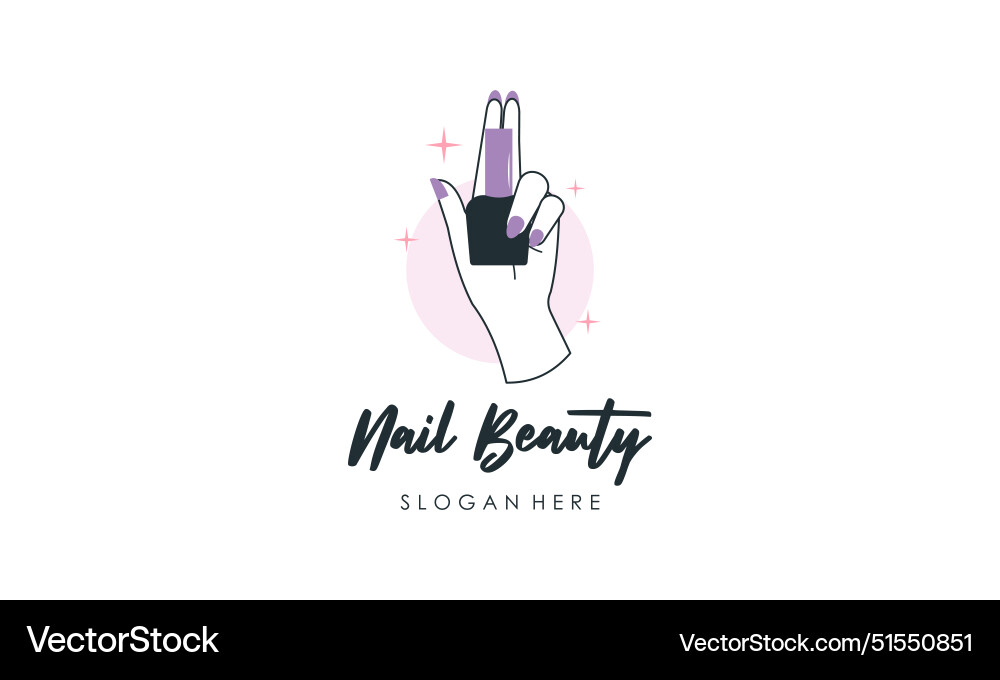Nail beauty logo design Royalty Free Vector Image