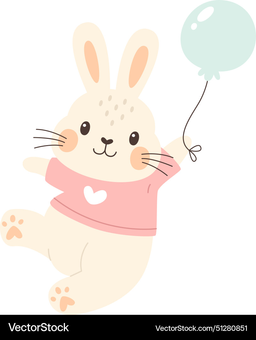 Rabbit with balloon Royalty Free Vector Image - VectorStock