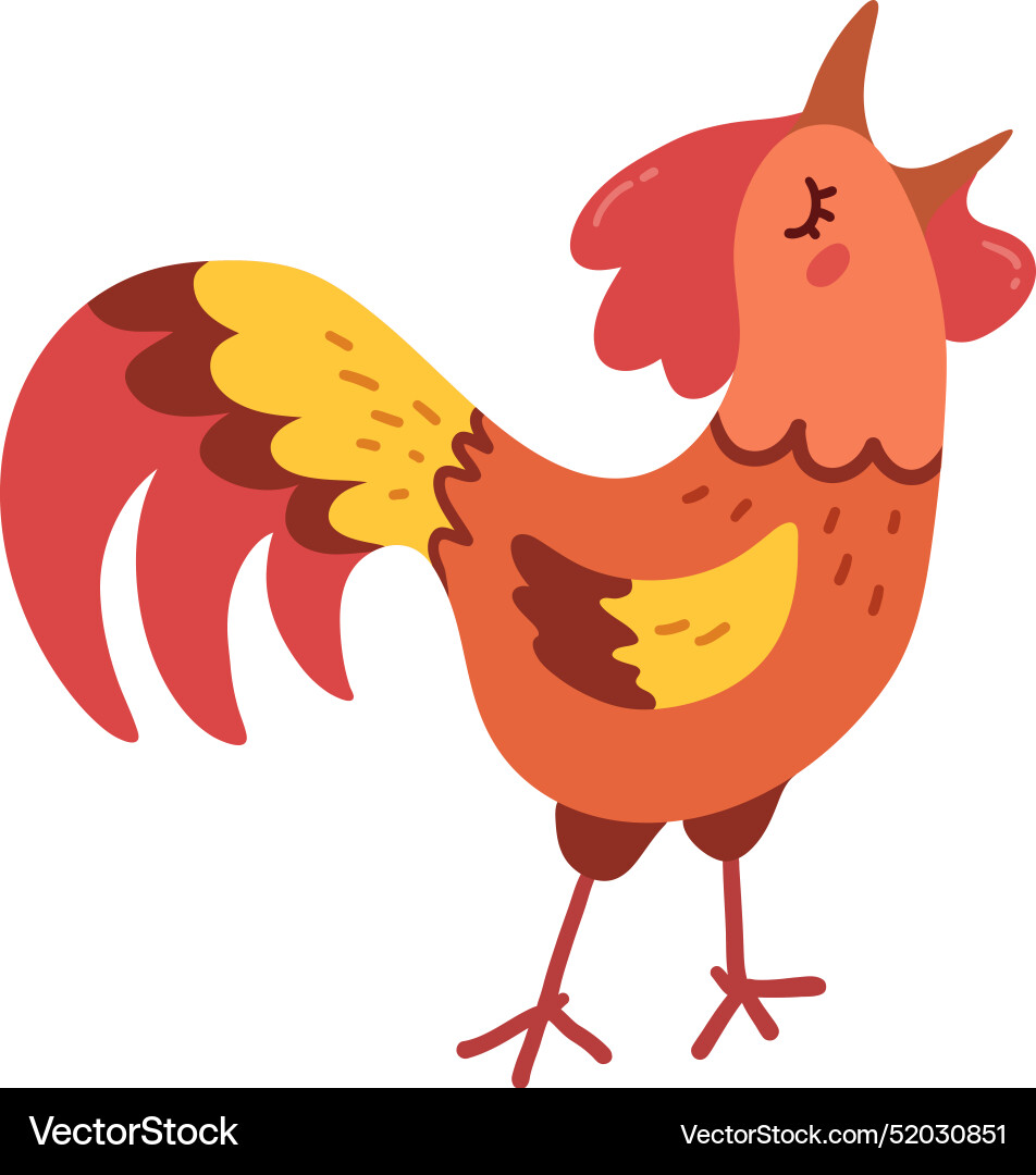 Rooster crowing Royalty Free Vector Image - VectorStock