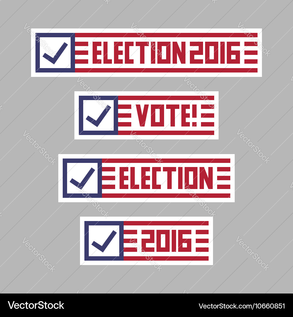 Us presidential election vote set Royalty Free Vector Image