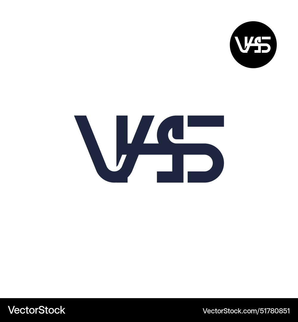 Vhs logo letter monogram design Royalty Free Vector Image