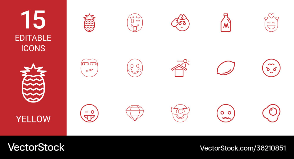 Yellow icons Royalty Free Vector Image - VectorStock