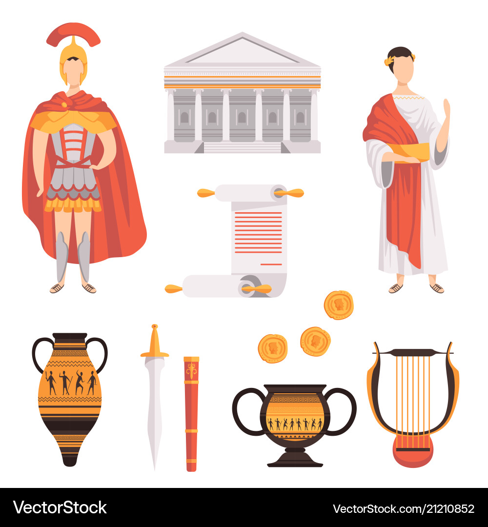 Ancient Roman Symbols Royalty Free Vector Image