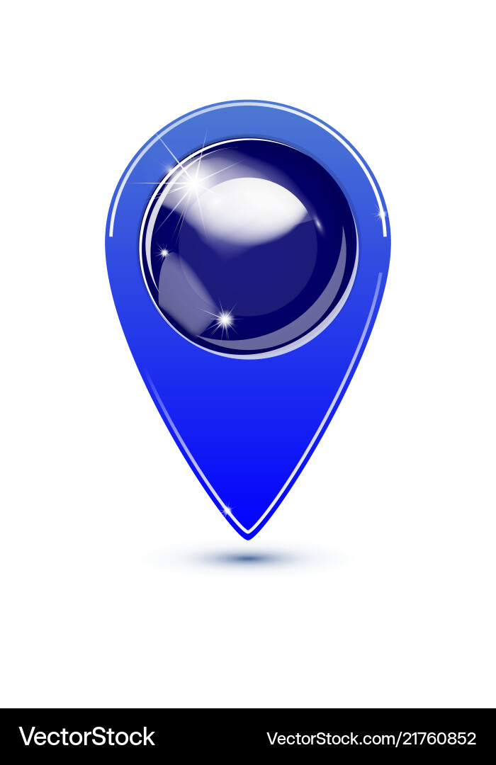 Blue map pointer with blank center Royalty Free Vector Image