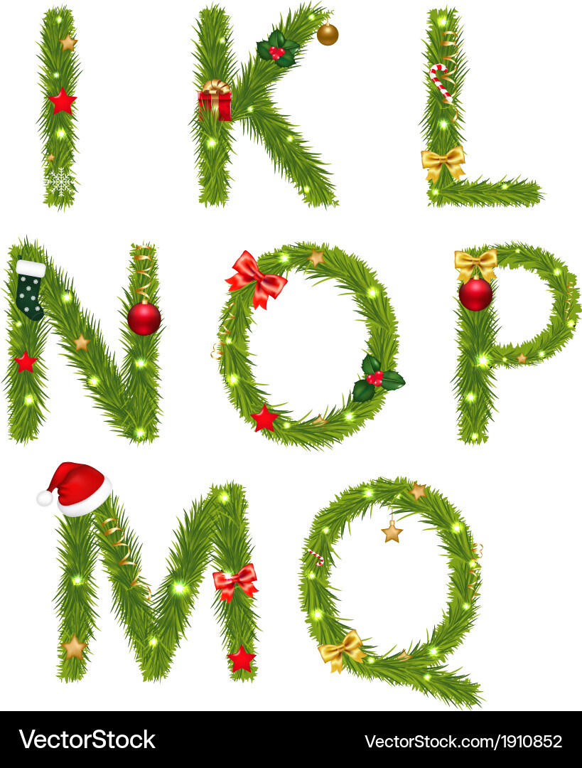 Christmas Alphabet Letter Collection Royalty Free Vector