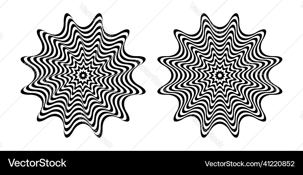 Circle op art patterns Royalty Free Vector Image