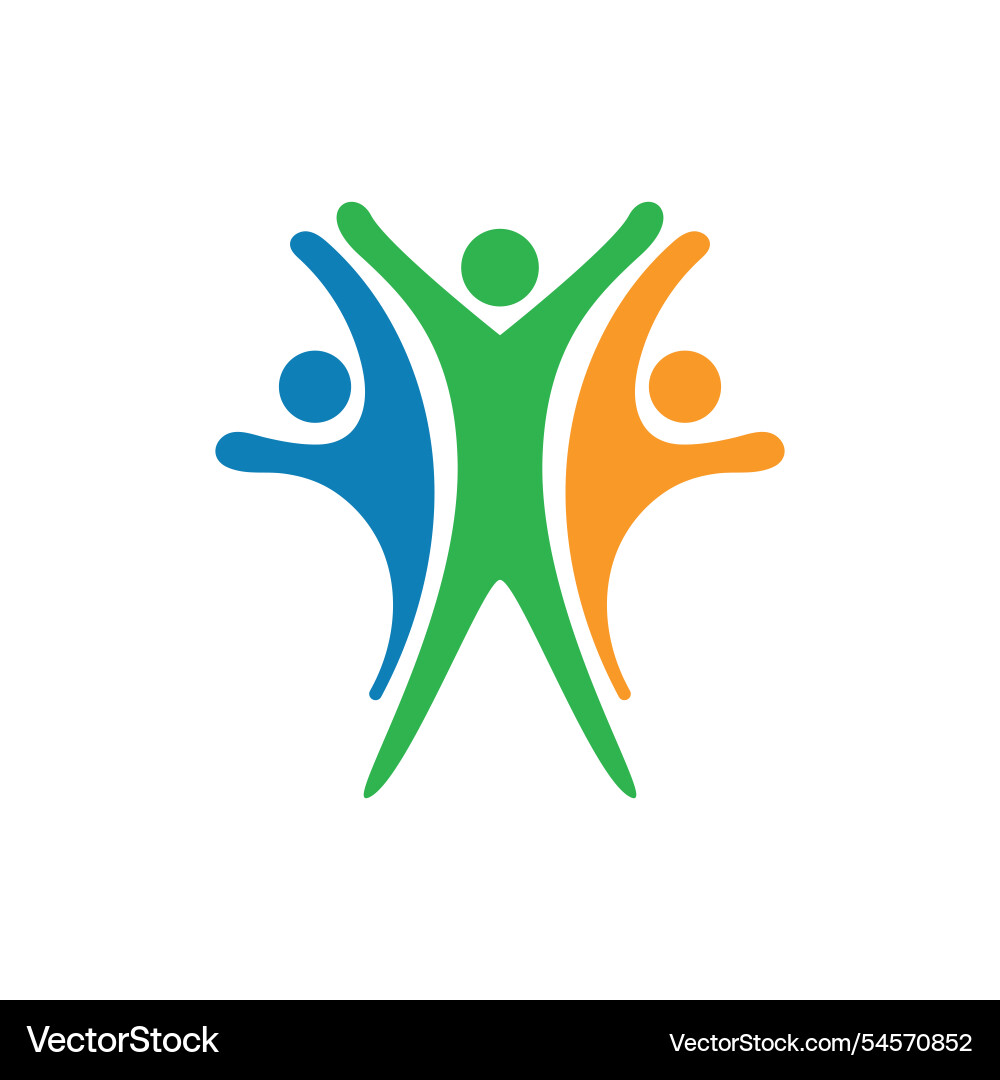 Colorful community group team people logo design Vector Image