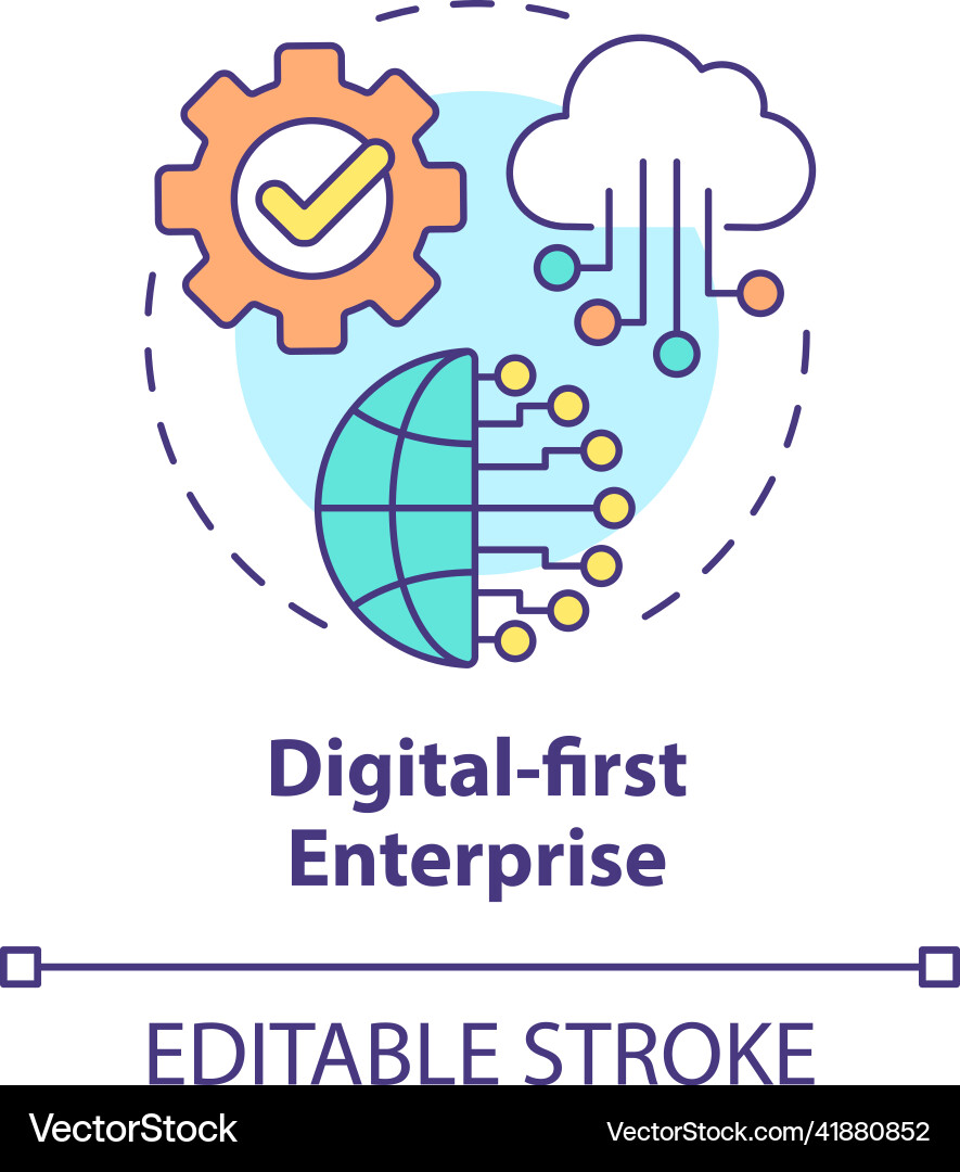 Digital-first enterprise concept icon Royalty Free Vector