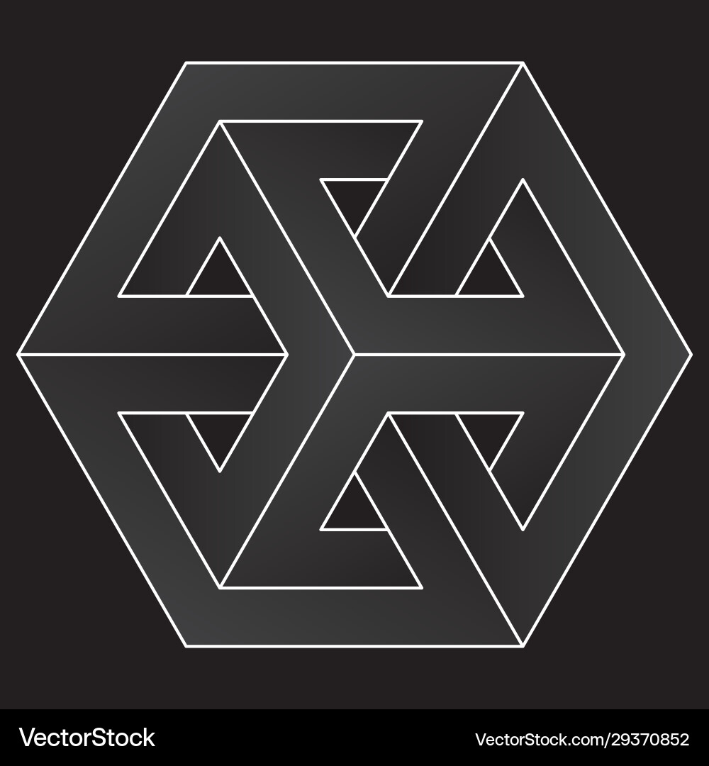 Impossible cube icon Royalty Free Vector Image