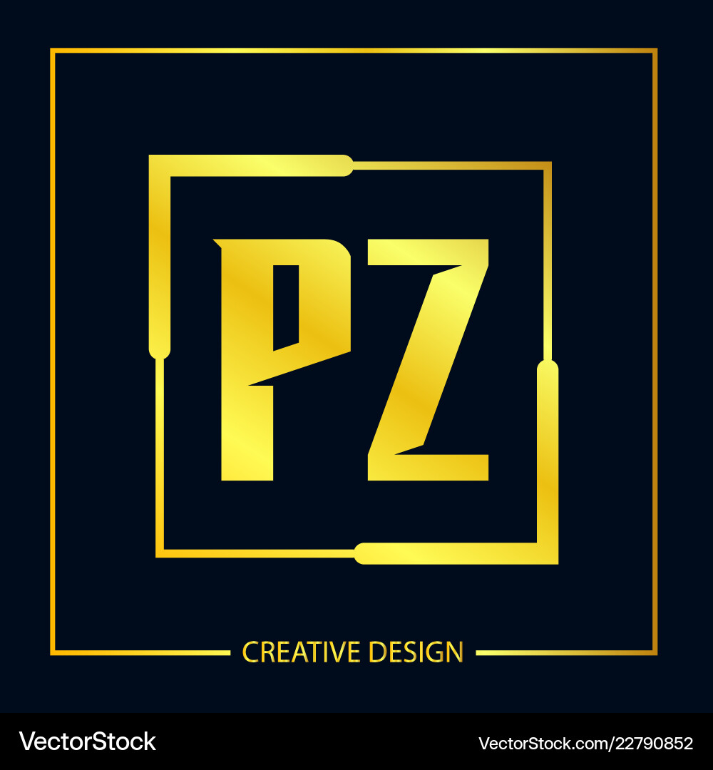 Initial letter pz logo template design Royalty Free Vector