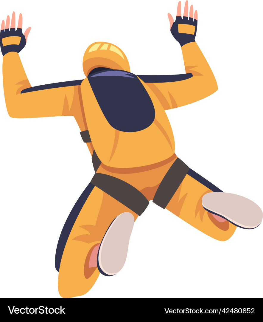Man parachutist skydiving and free-falling Vector Image