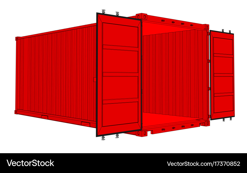 Open cargo container Royalty Free Vector Image