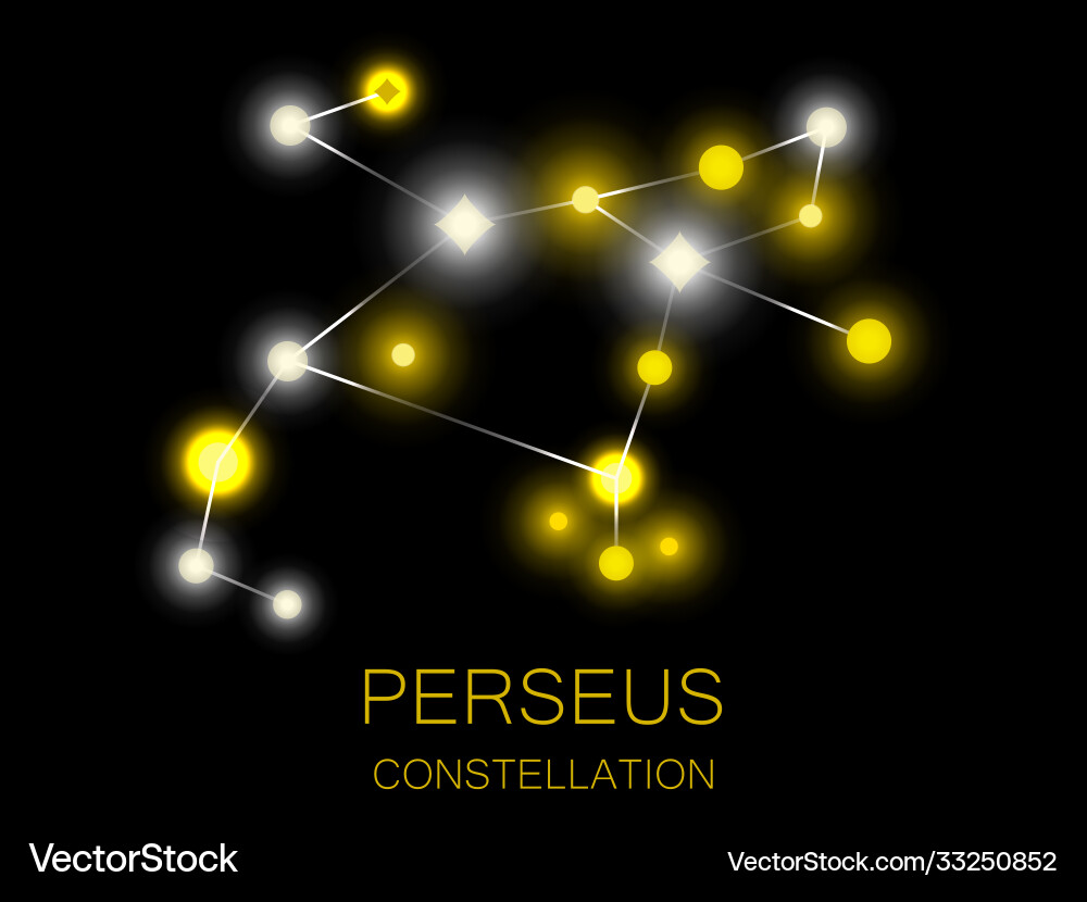 Perseus Constellation - Night Sky Royalty Free Vector Image