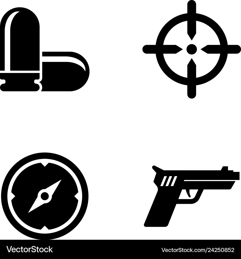 Pistol shooting gun simple related icons Vector Image