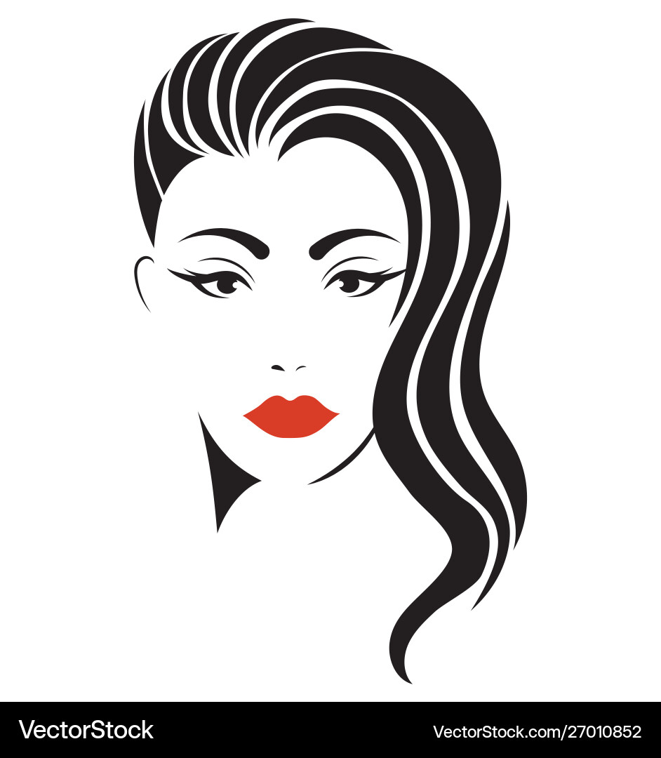 Portrait a girl head beautiful face Royalty Free Vector