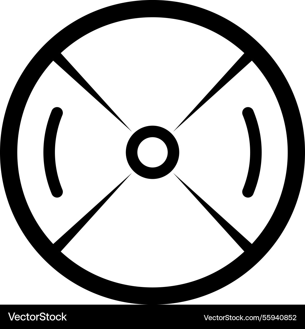 Radioactive symbol with cross dividing the circle Vector Image