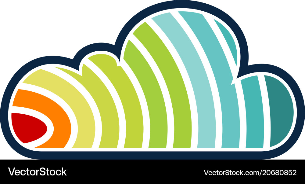 Rainbow cloud solution Royalty Free Vector Image