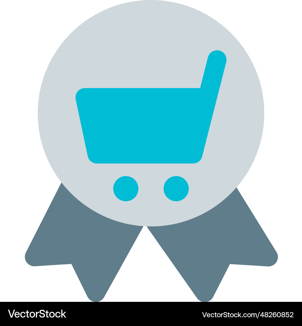 Shopping badge placed on carts Royalty Free Vector Image