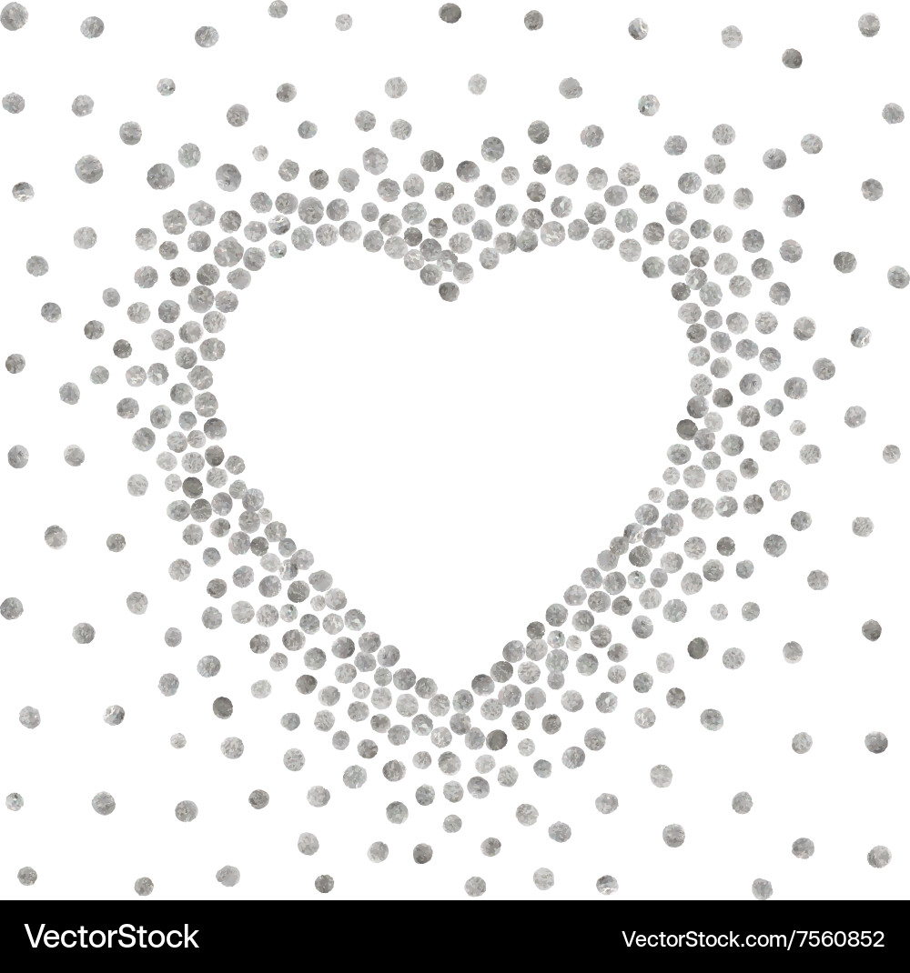 Silver frame in the shape of heart Royalty Free Vector Image