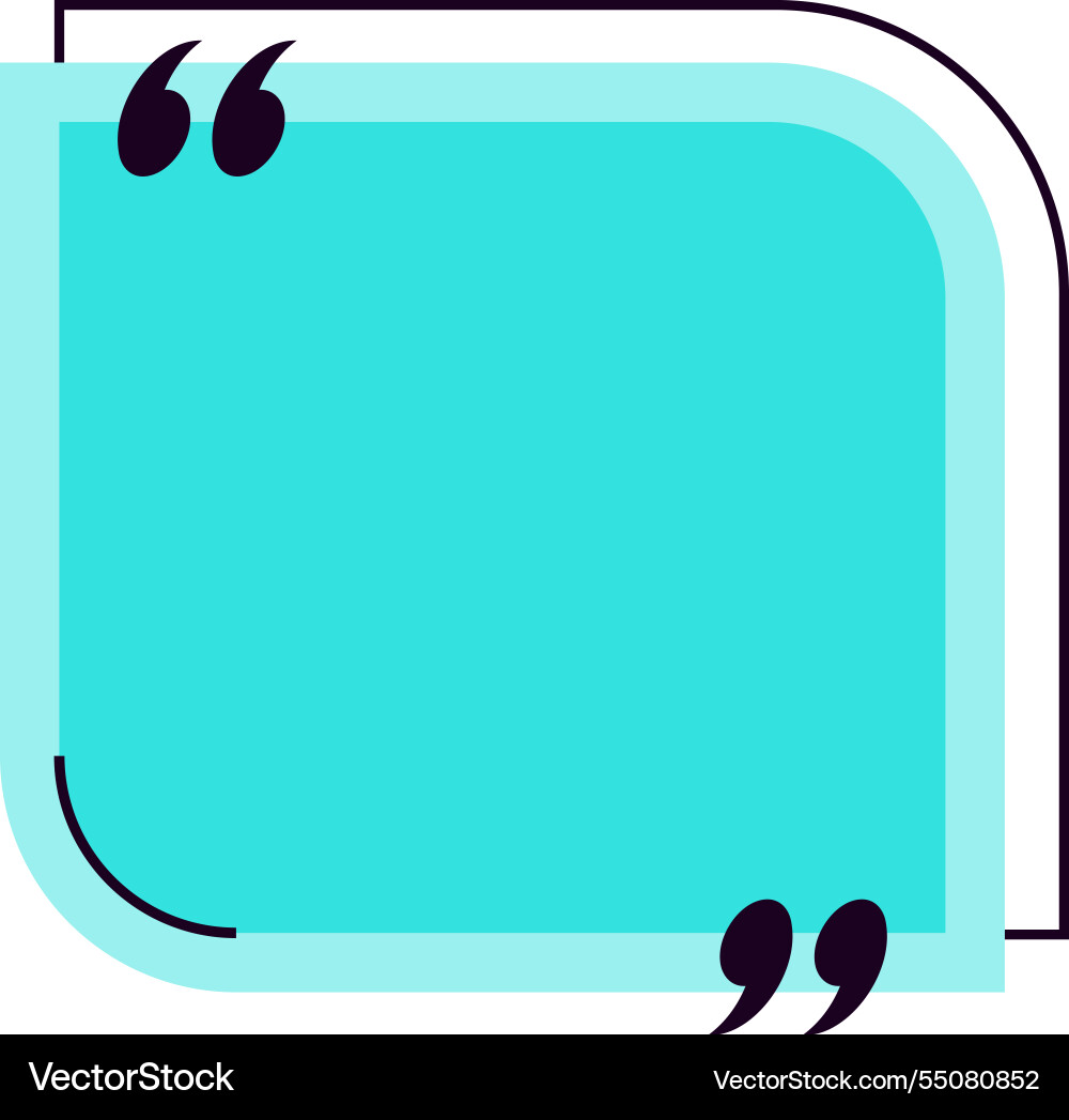 Turquoise quote frame with rounded corners Vector Image