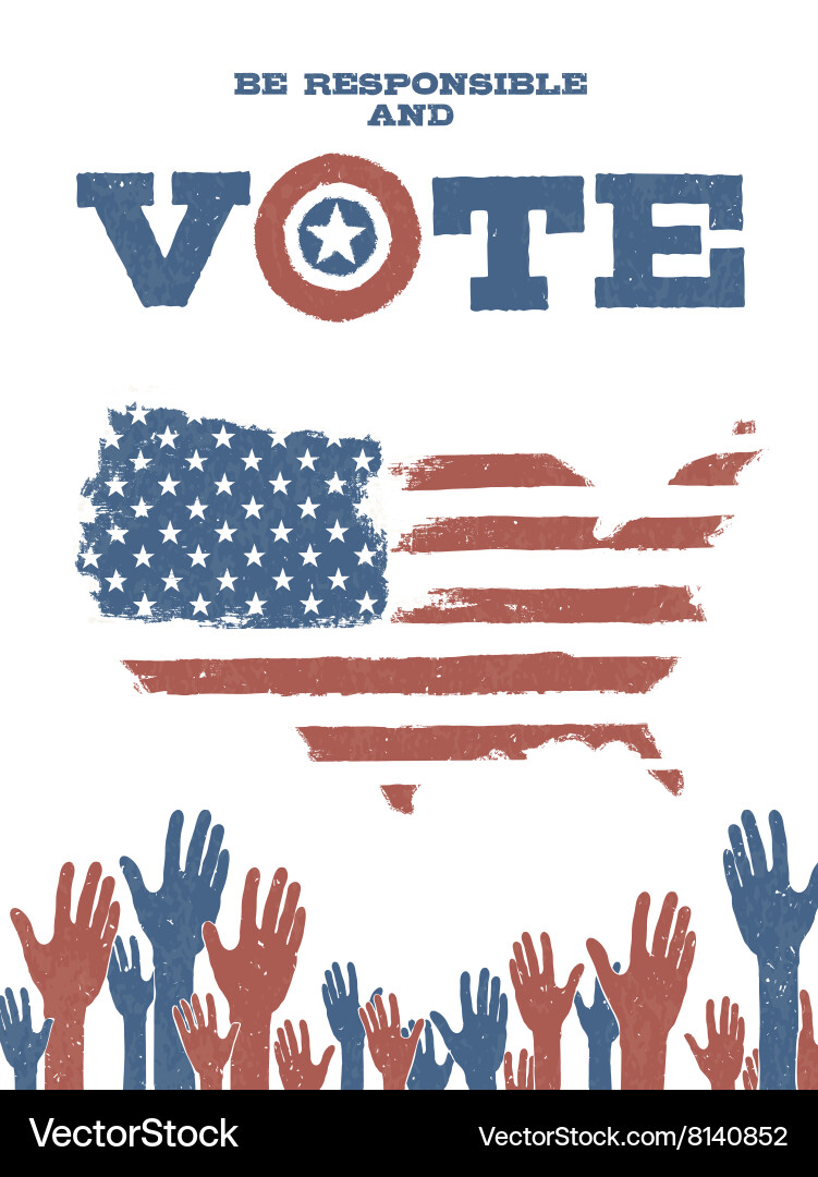 USA Patriotic Vote Poster Royalty Free Vector Image