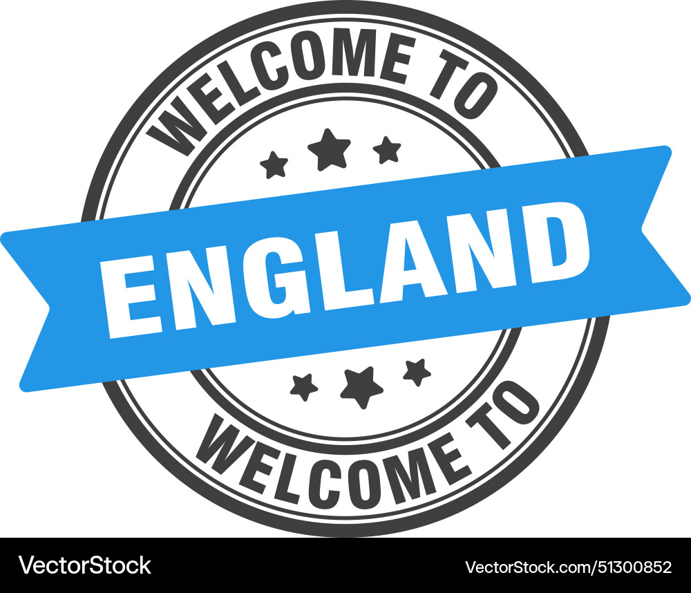 Welcome to england stamp round sign Royalty Free Vector