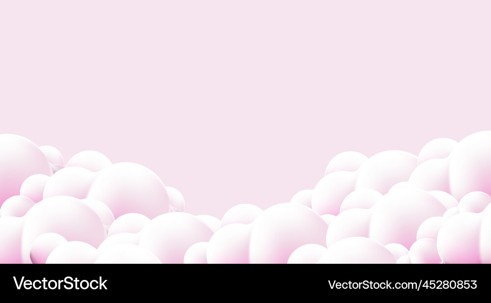 Beautiful fluffy clouds on pink sky background Vector Image